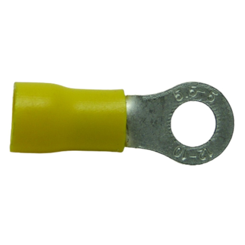 Terminal Compressão Tipo Anel 4 MM A 6 MM Simples C/ Capa Plástica Amarelo