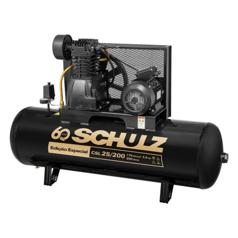Compressor Schulz CSL 25 Bravo 200 Litros 175 Libras 5 cv Monofásico ...