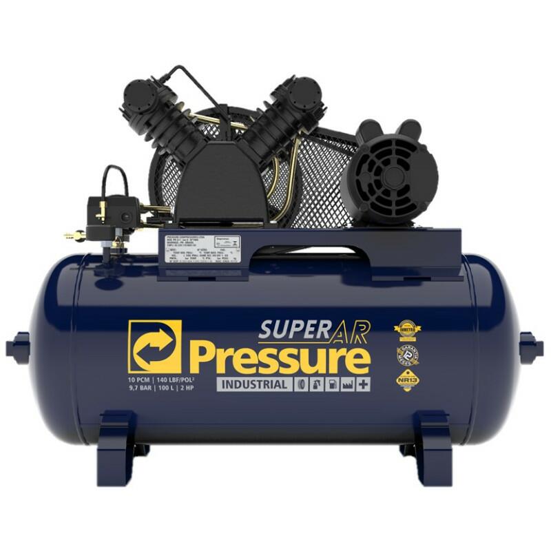 Compressor Pressure Super Ar 10 100 Litros 140 Libras 2 cv Monofásico