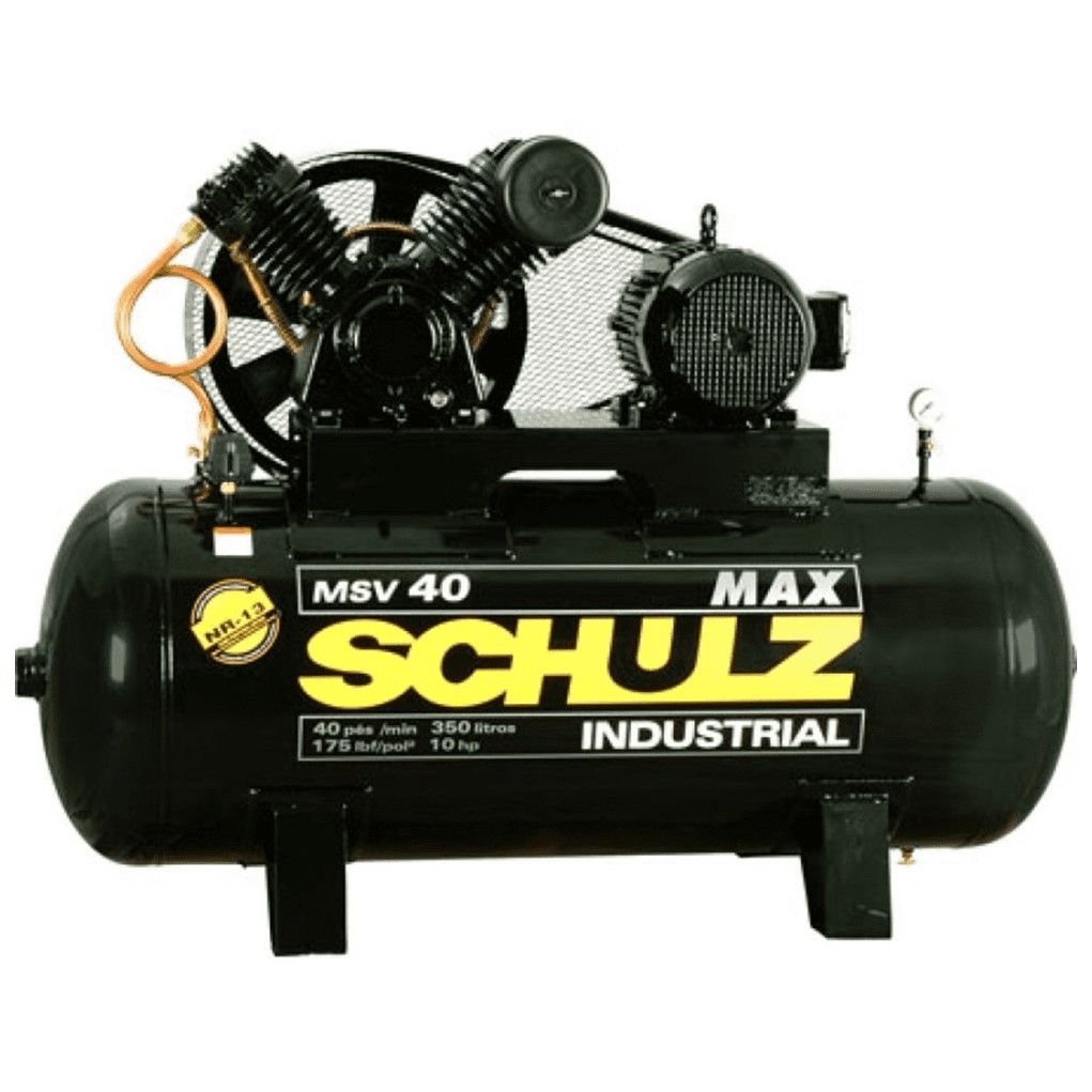 Compressor Schulz MSV 40 Max 350 Litros 175 Libras 10 cv Trifásico