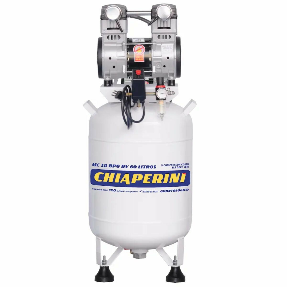 Compressor Chiaperini MC 10 BPO 60 Litros 120 Libras 2 cv Monofásico ...
