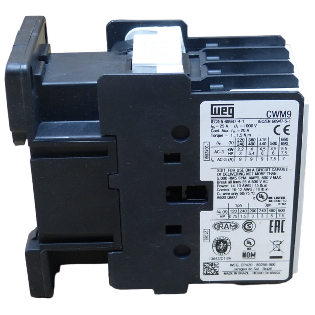 Contator Weg CWM 9-10 220v Chave 2 cv 3 cv
