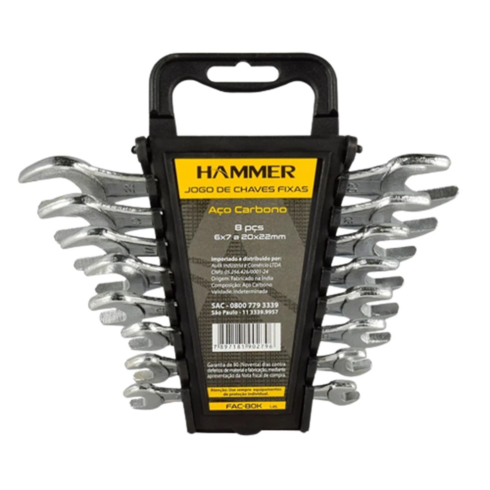 Jogo De Chave Fixa Hammer 6 A 22Mm 8 Pecas